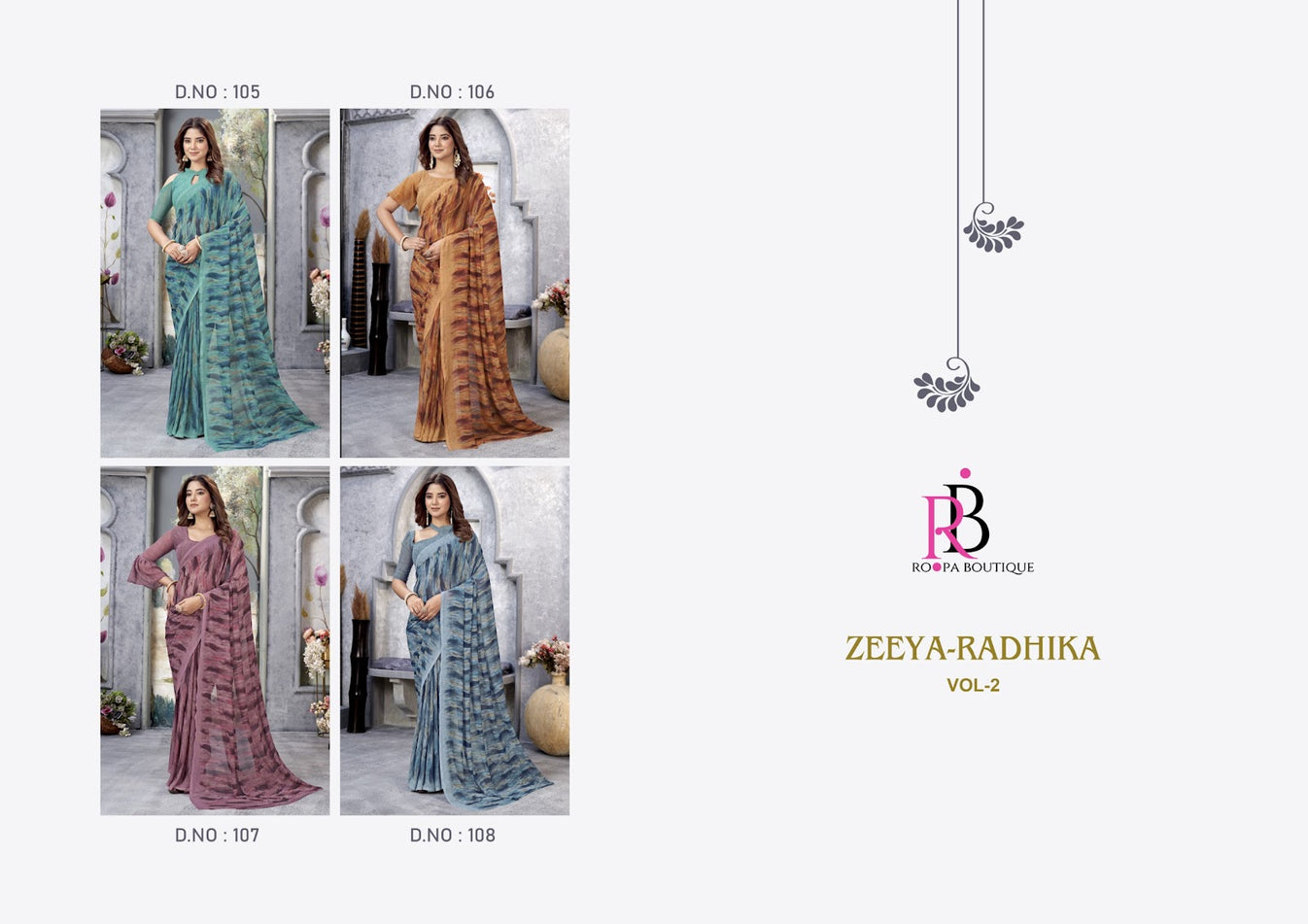 Zeeya-Radhika Vol 2 Roopa Boutique Sarees – Kavya Style Plus